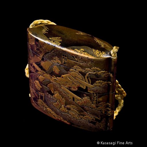 Antique Sugawara Shrines Inro - Kasasagi Fine Arts