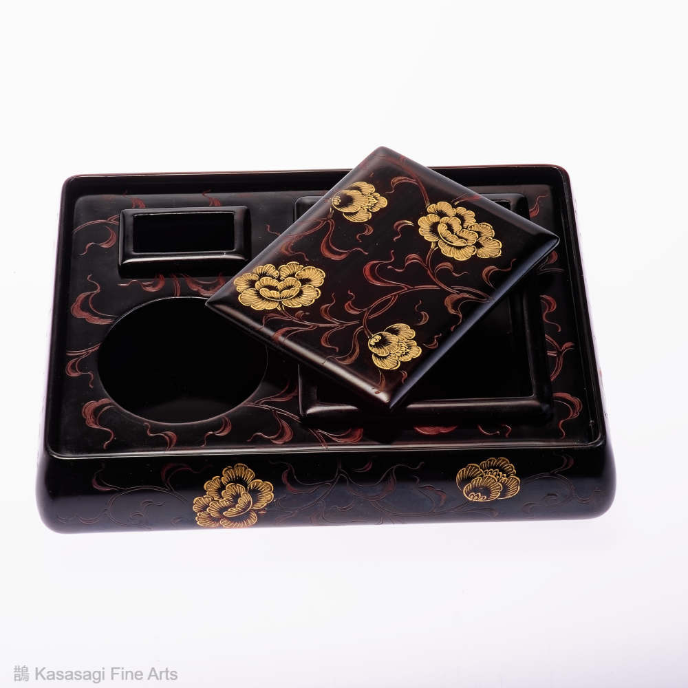 Antique Japanese Lacquer Writing Box - Kasasagi Fine Arts