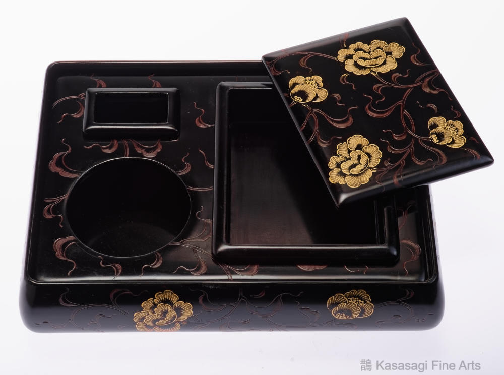 Antique Japanese Lacquer Writing Box - Kasasagi Fine Arts
