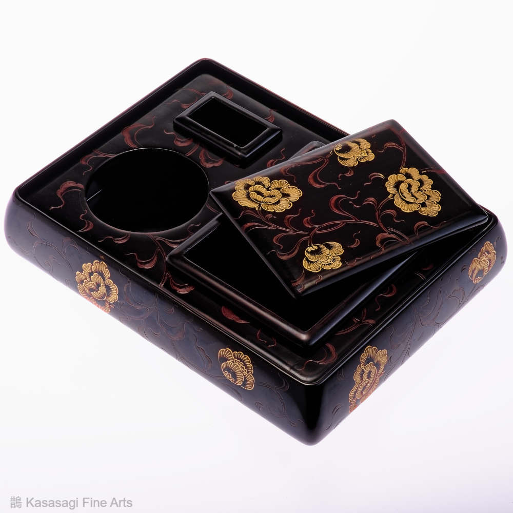 Antique Japanese Lacquer Writing Box - Kasasagi Fine Arts